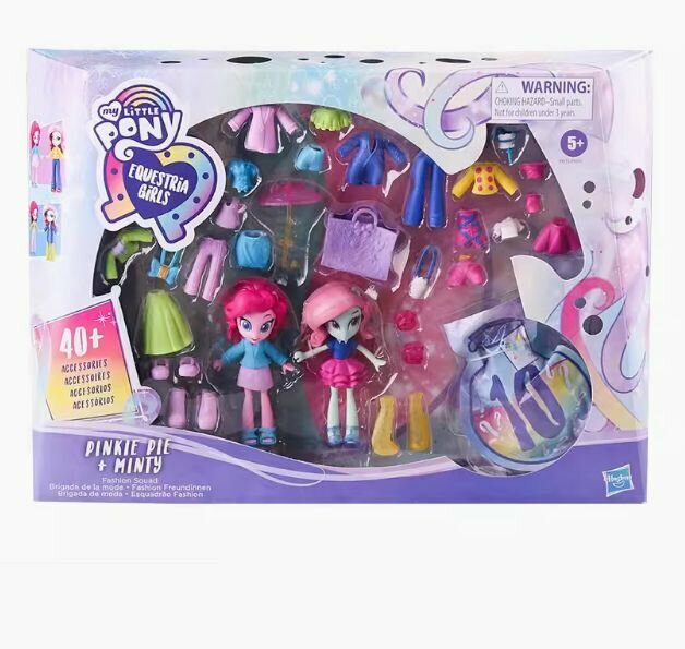 My Little Pony Equestria Girls Fashion Squad Pinkie Pie и Minty Mini Doll Set - 2 игрушечные куклы и более 40 модных аксессуаров E9255