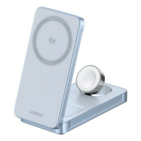 Беспроводное зарядное устройство Ugreen W757 3-in-1 MagFlow Wireless Charger 25W (65901) серебристо-голубой