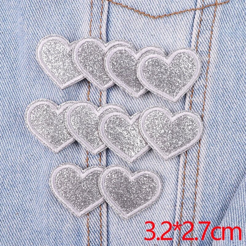 Блестящие нашивки сердца 10 шт, цвет PE16388CT
