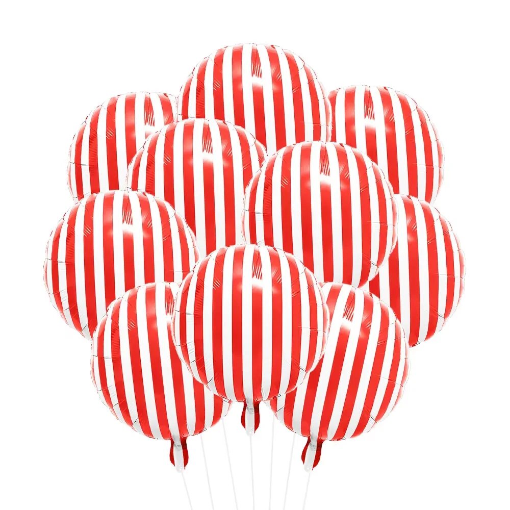 Красно-белые полосатые шары для карнавала 18 дюймов
