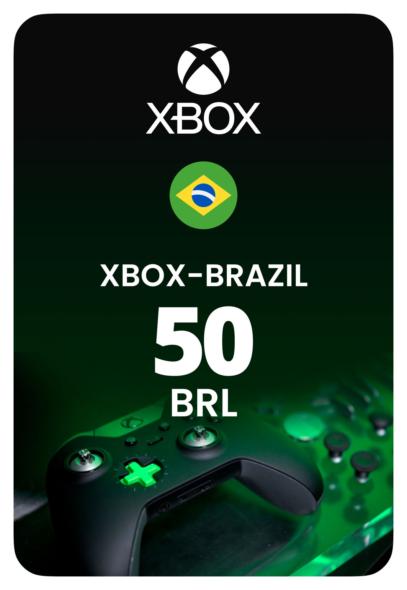 Карта пополнения Xbox - Бразилия 50 BRL (Xbox; Xbox Series X/S, Xbox One, PC; Регион активации Бразилия)