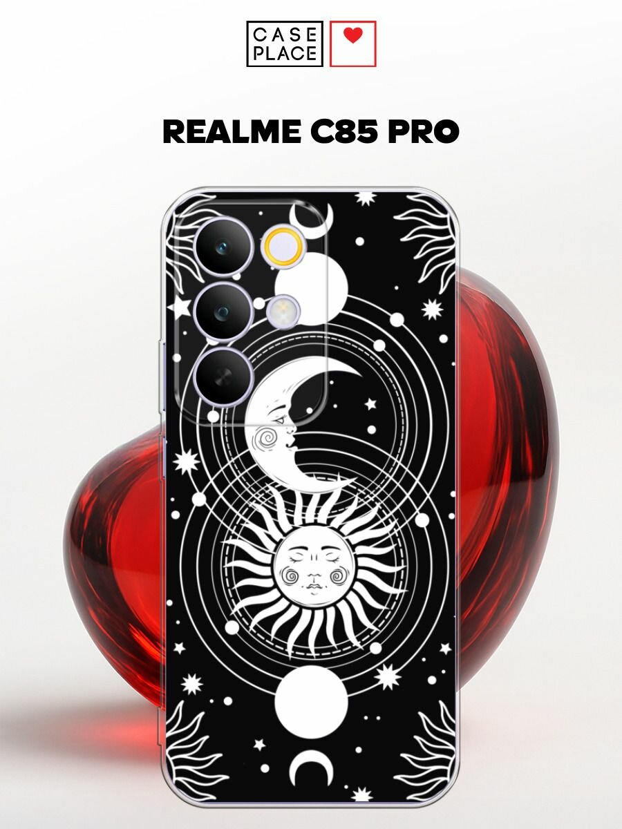 Чехол на Realme C85 Pro / Реалми C85 Про с принтом Дуэт Солнца и Луны