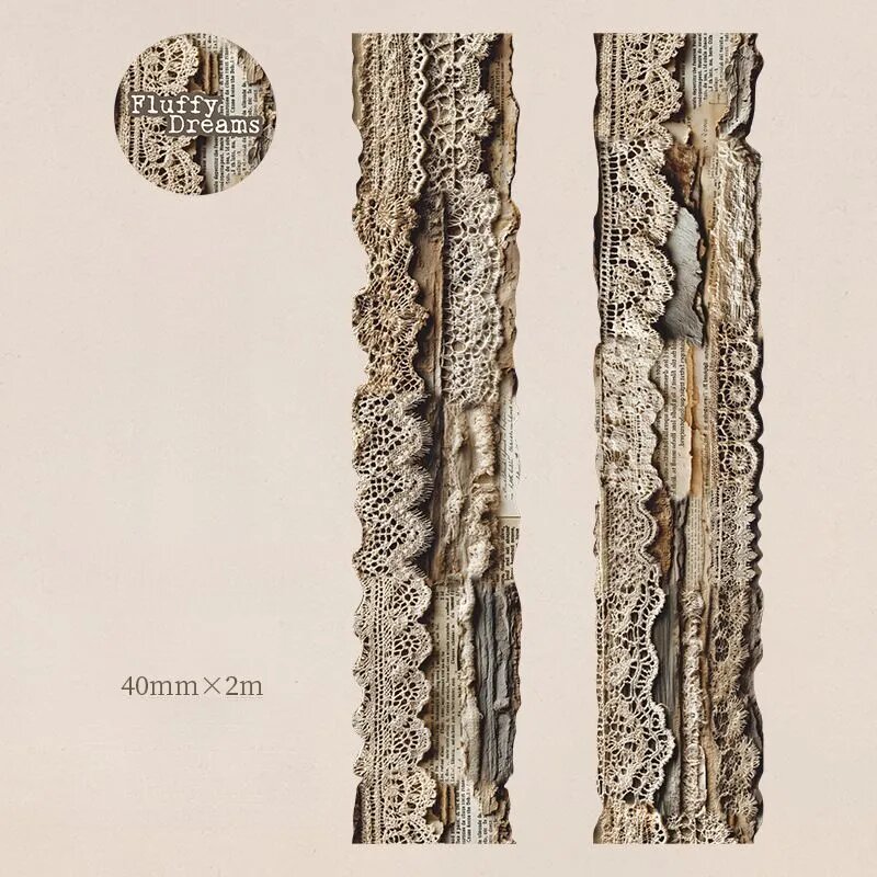 Клейкая лента декоративная, mr. paper, Кружевная тематика в стиле ретро, 200 см в рулоне, 1 рулон в упаковке, фотоальбом своими руками, записная книжка, чехол для мобильного телефона