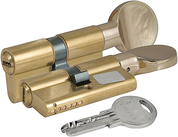 Цилиндровый механизм с вертушкой 164 SM/80 (35+10+35), латунь, 5 ключей