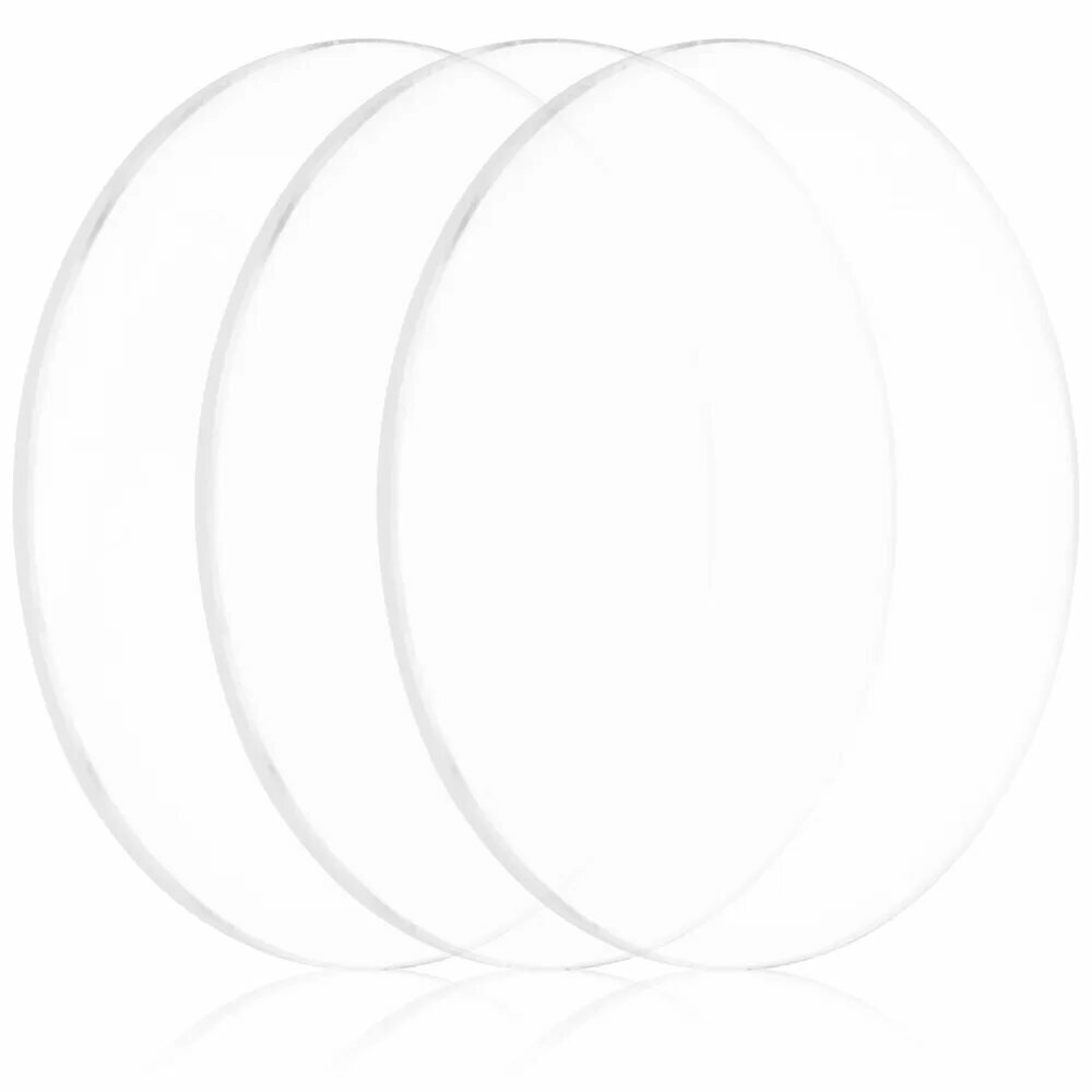 Прозрачные акриловые круглые диски для творчества и рукоделия, набор из 3 шт