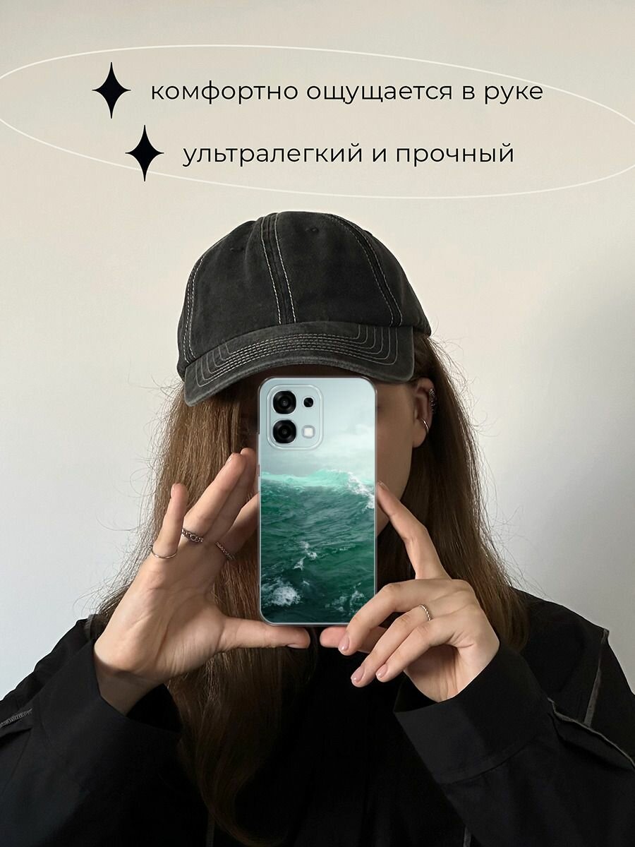 Силиконовый чехол на Oppo A6 Pro / Оппо A6 Про с принтом Волны 12 — фото 1