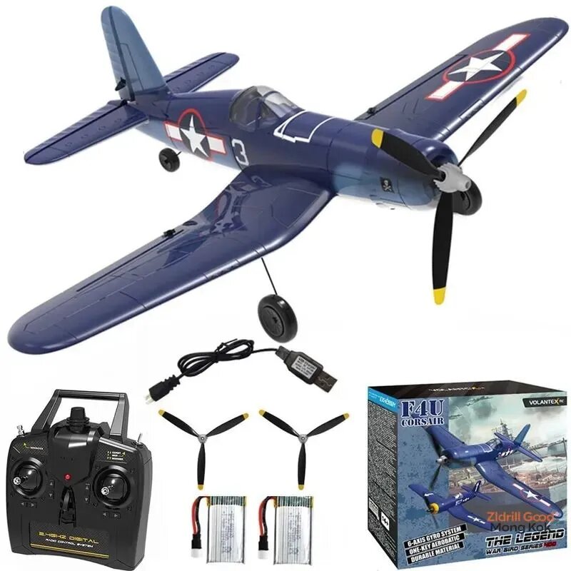 Игрушечный самолет Volantexrc F4U Corsair RC Plane 400 мм с дистанционным управлением, пилотажный полет RTF (761 - 8)