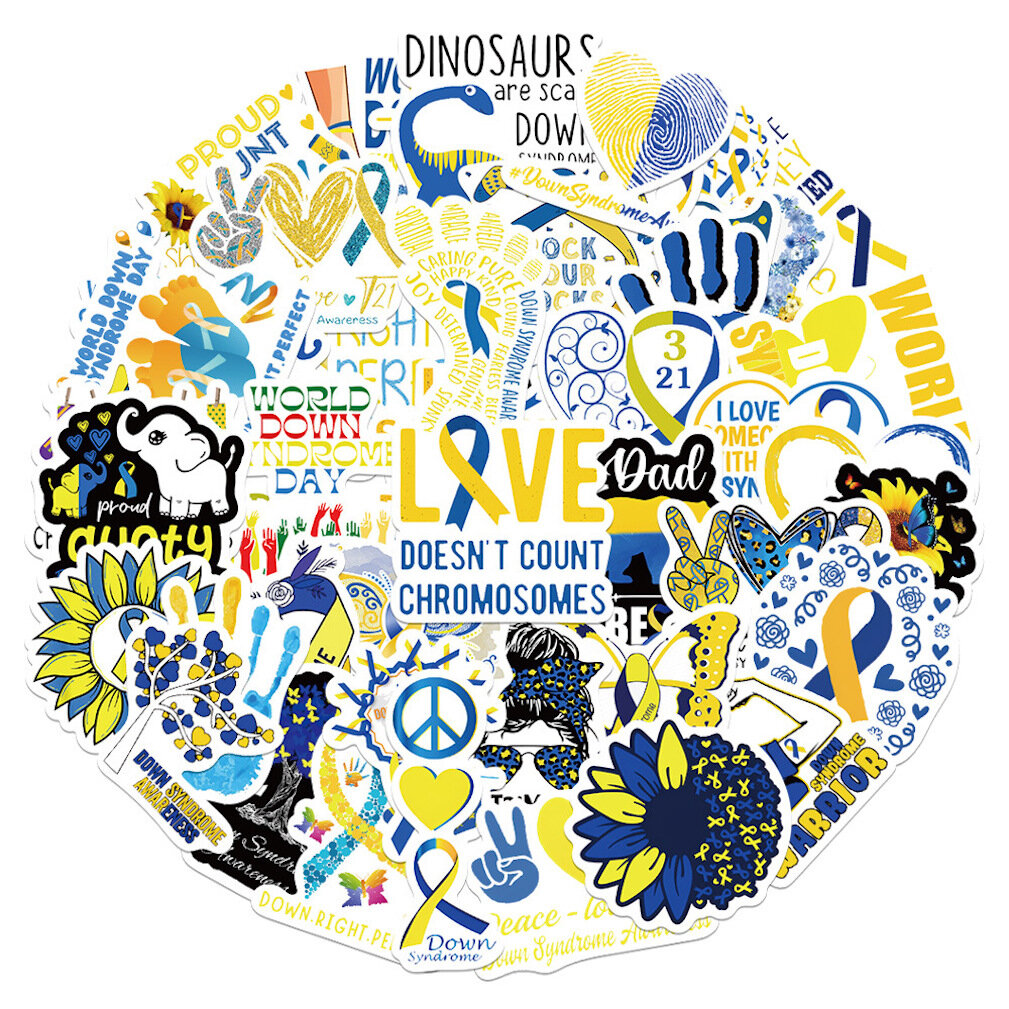 50 шт./упаковка. Аниме-наклейки с изображением синдрома Дауна. Декоративные мультяшные наклейки для мобильного телефона, кружки, игрушки, ноутбука. Наклейки-бомберы.