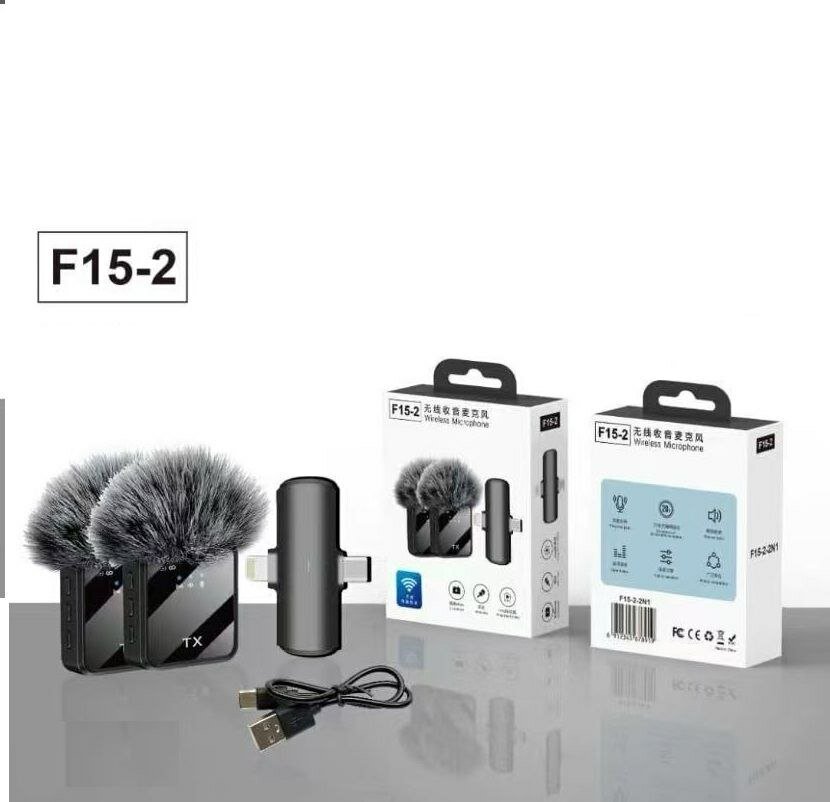 Беспроводной петличный микрофон, 2шт. в комплекте Type-C для Android и iPhone | Набор 2 в 1