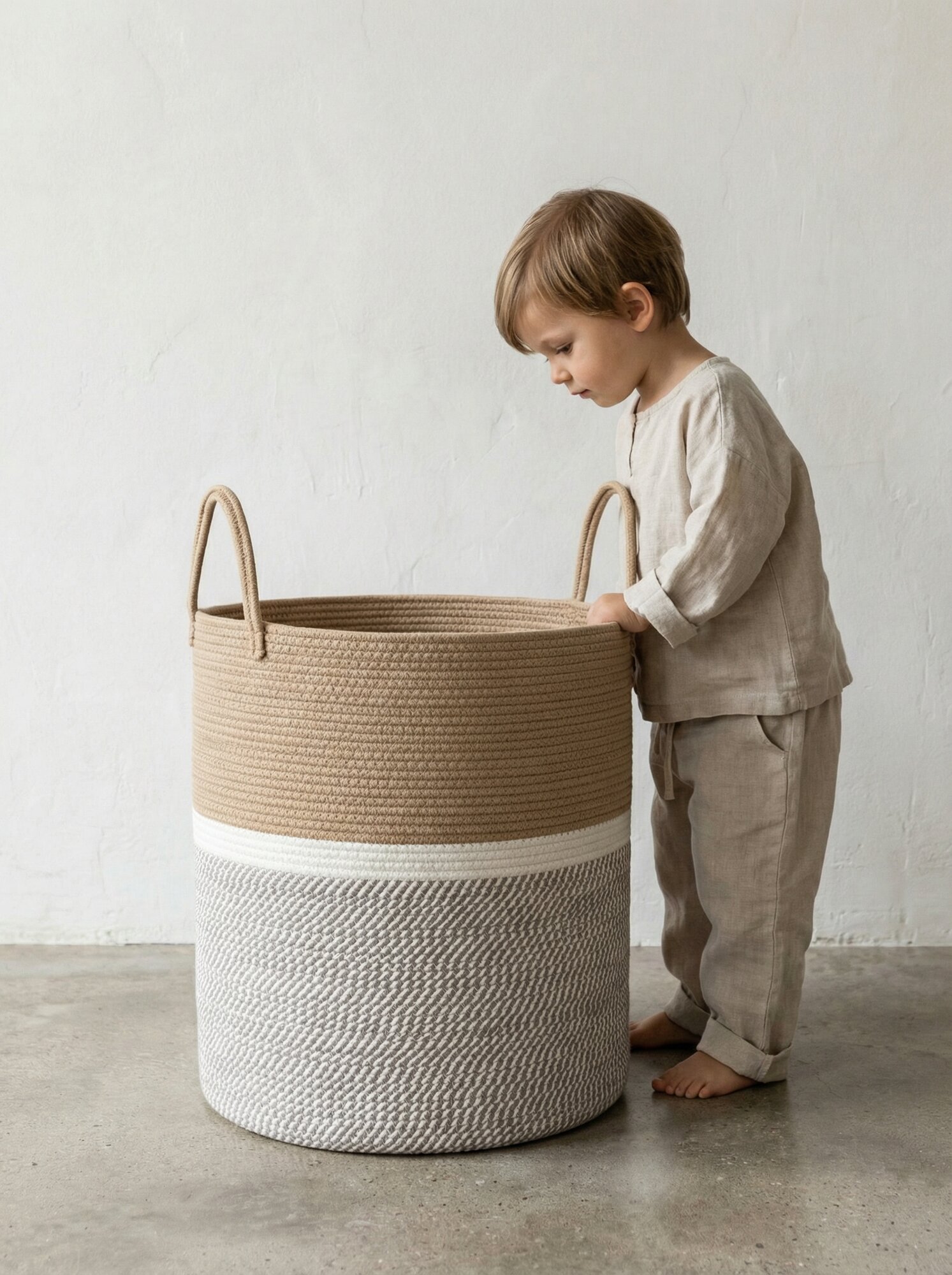 Плетеная корзина для белья в ванную 38х50 см