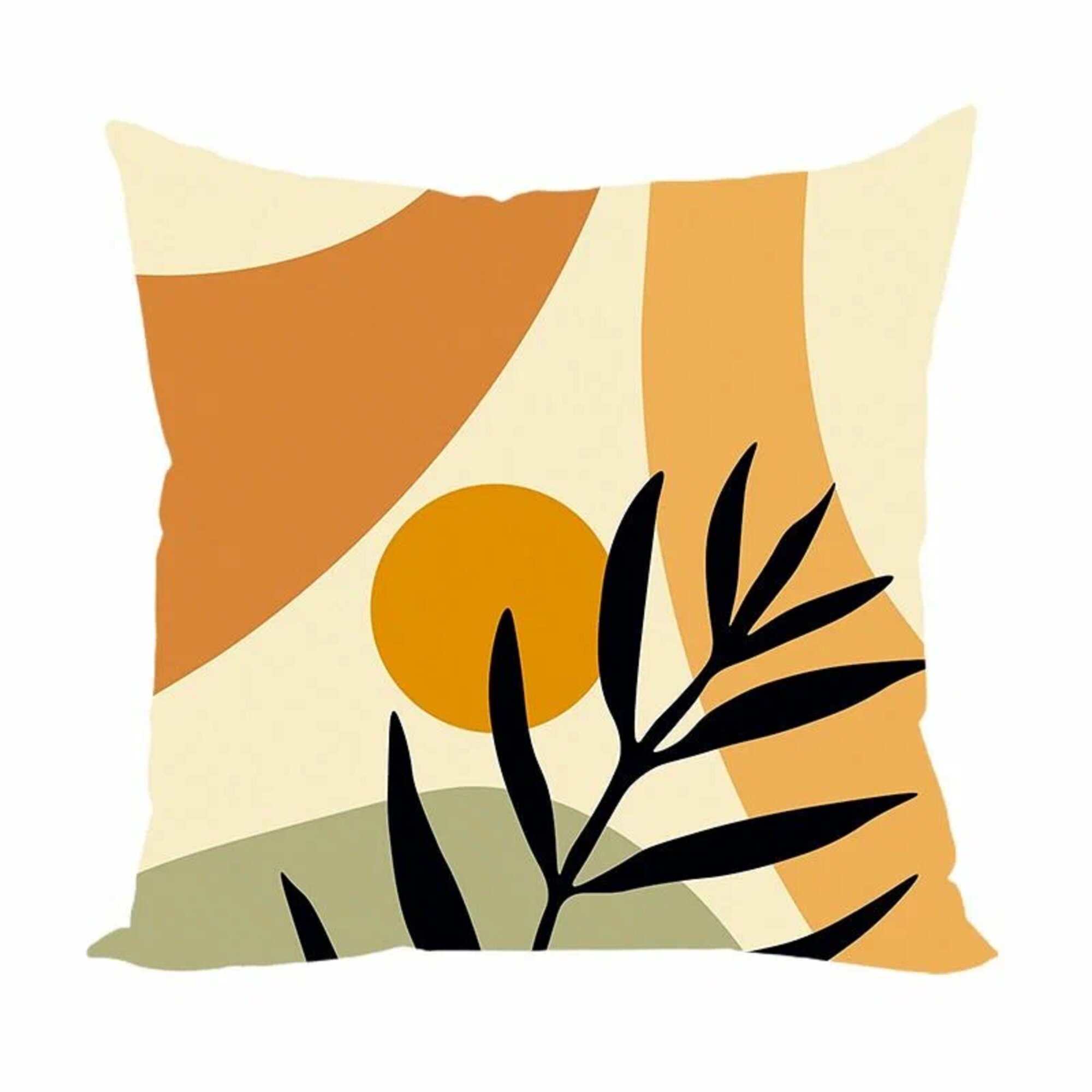 Чехол для подушки Солнце и веточка 40х40 велюр