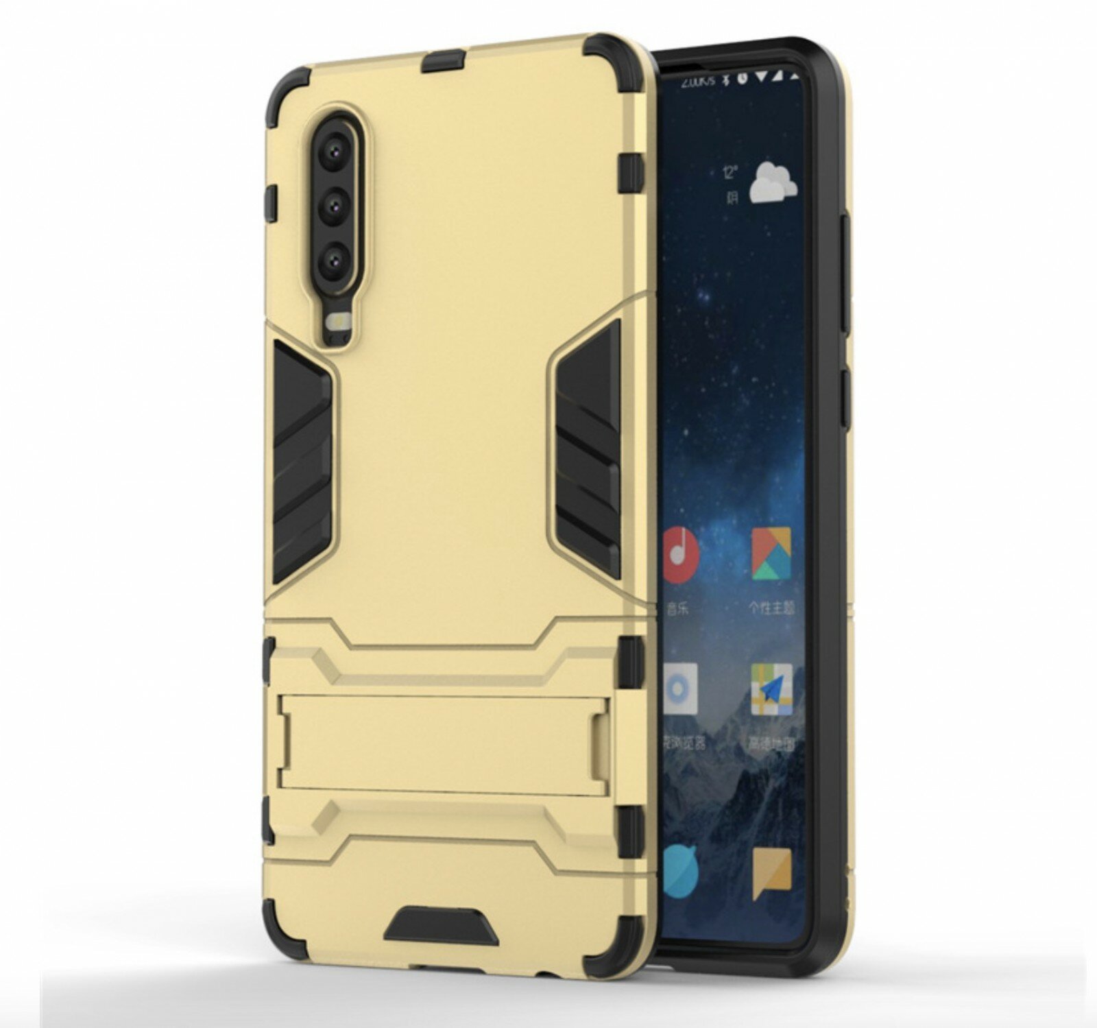 Чехол MyPads для Huawei P20 Lite противоударный усиленный золотой