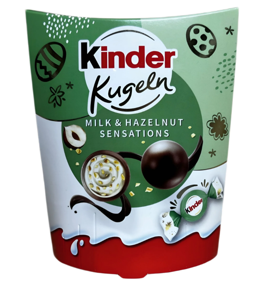 Шоколадные шарики Ferrero Kinder Christmas Kugeln Milk & Hazelnut Sensation, 90 гр, Германия