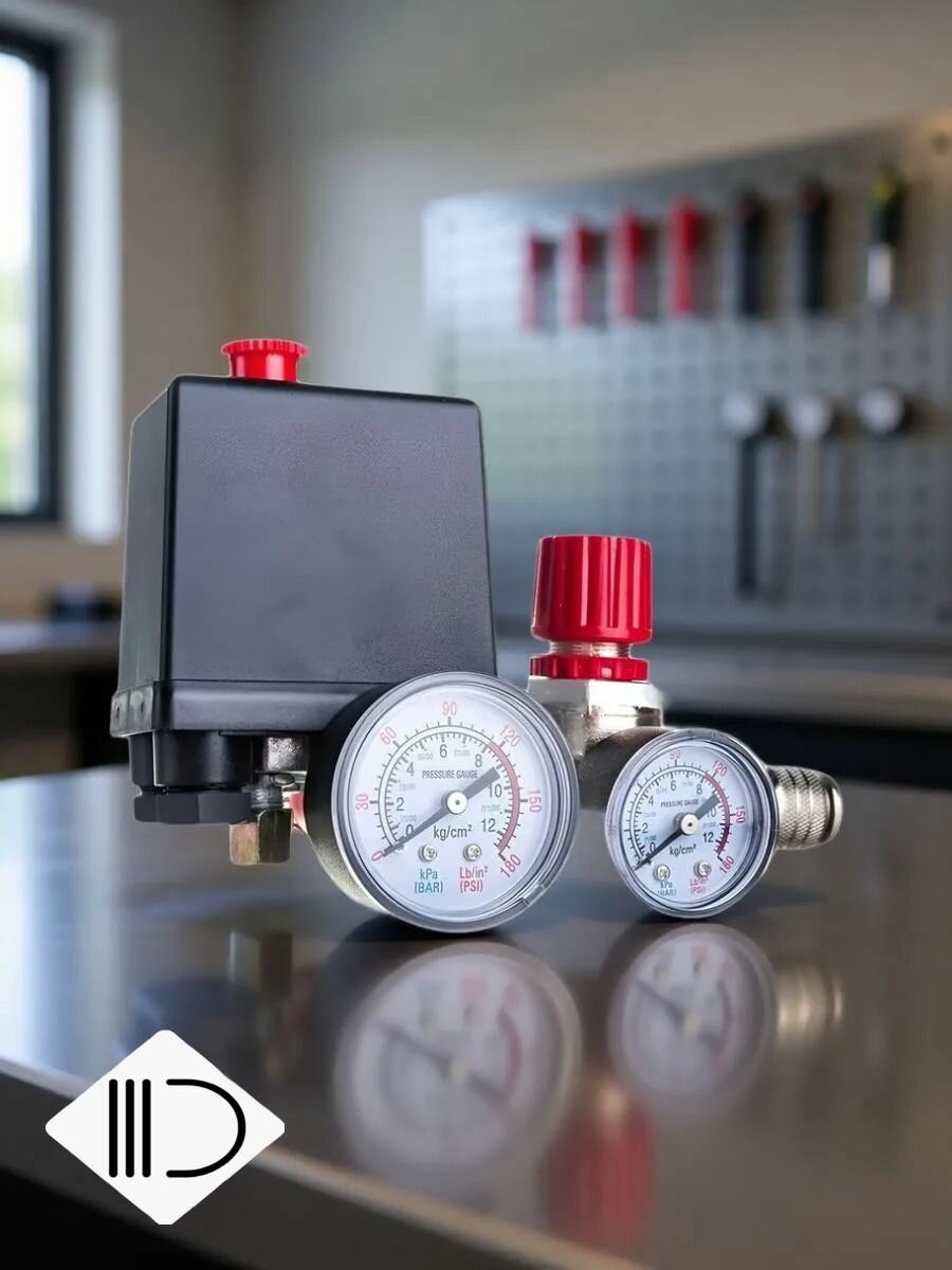 Реле Pegas pneumatic (2610) для компрессора в сборе 220 В (1 быстр. выход)