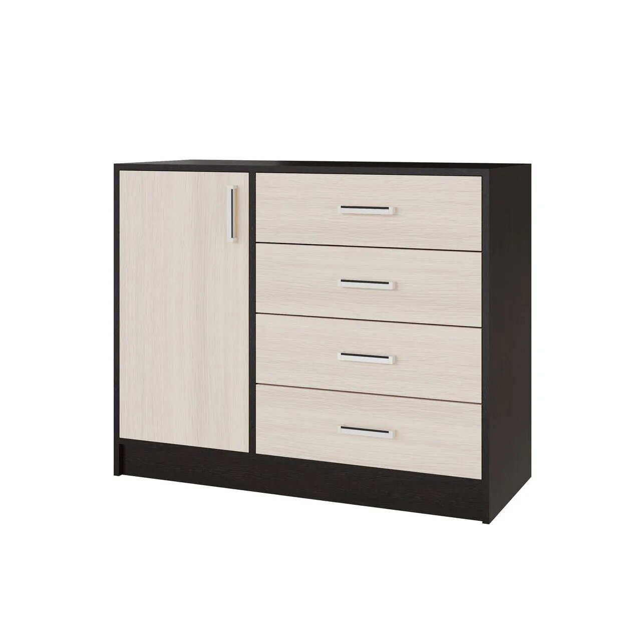 Комод «Катрин 6» роликовые направляющие, ЛДСП (Венге/Дуб молочный) 100х43х83