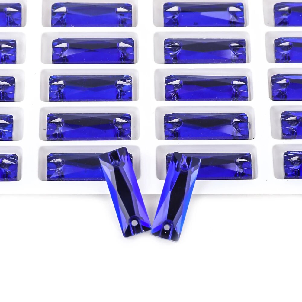 Кристаллы синие 5x15 мм, 36шт, sapphire blue