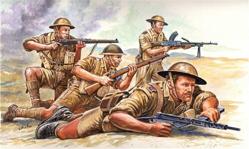Сборная модель "Солдаты WWII- BRITISH 8th ARMY" (1:72), артикул 6077