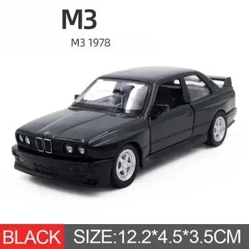 RMZ CITY 1:36 Коллекционная металлическая машина BMW M3 E30 1987 Черный