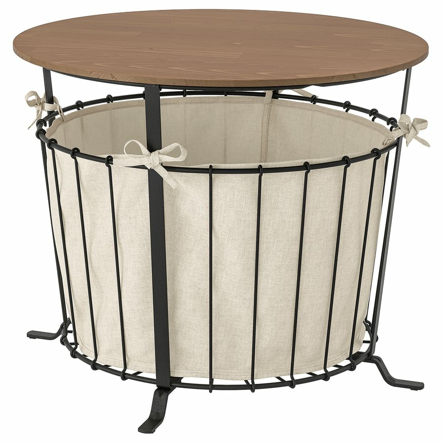 Журнальный столик с местом для хранения IKEA ANGESBYN, цвет черный/коричневый 60 см, 304.922.75