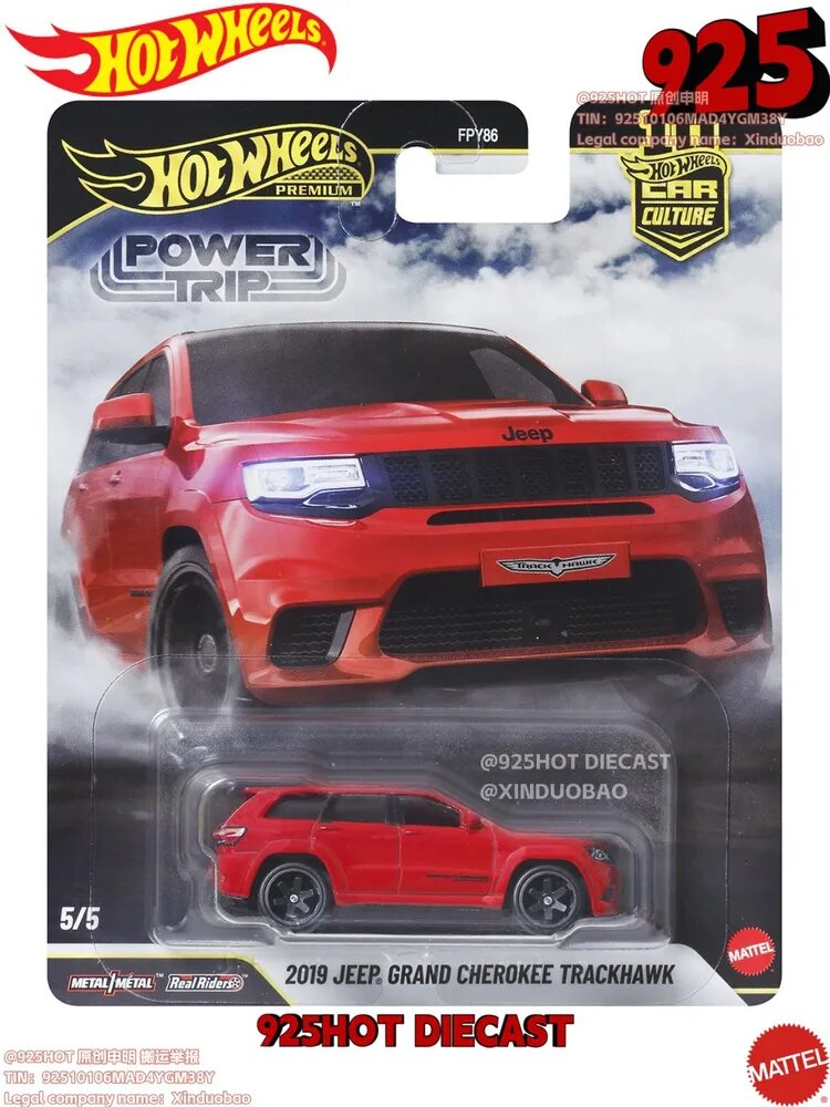 Машинка hotwheels Car Culture Power Trip 84 19 Jeep Grand Cherokee Trackhawk FPY86 26R