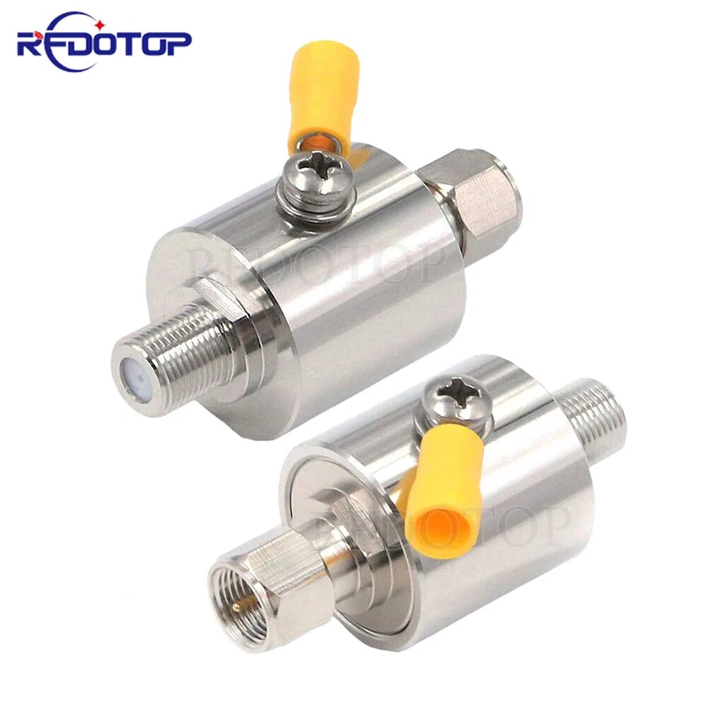 Грозозащитный разрядник RFDOTOP F Male Plug to F Female Jack Connector DC-3GHz 75 Ohm