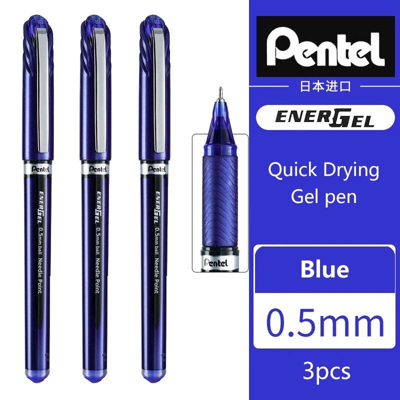 Гелевые ручки Pentel BLN25 0.5 мм, чёрные, красные, синие Синий, 3pcs Blue