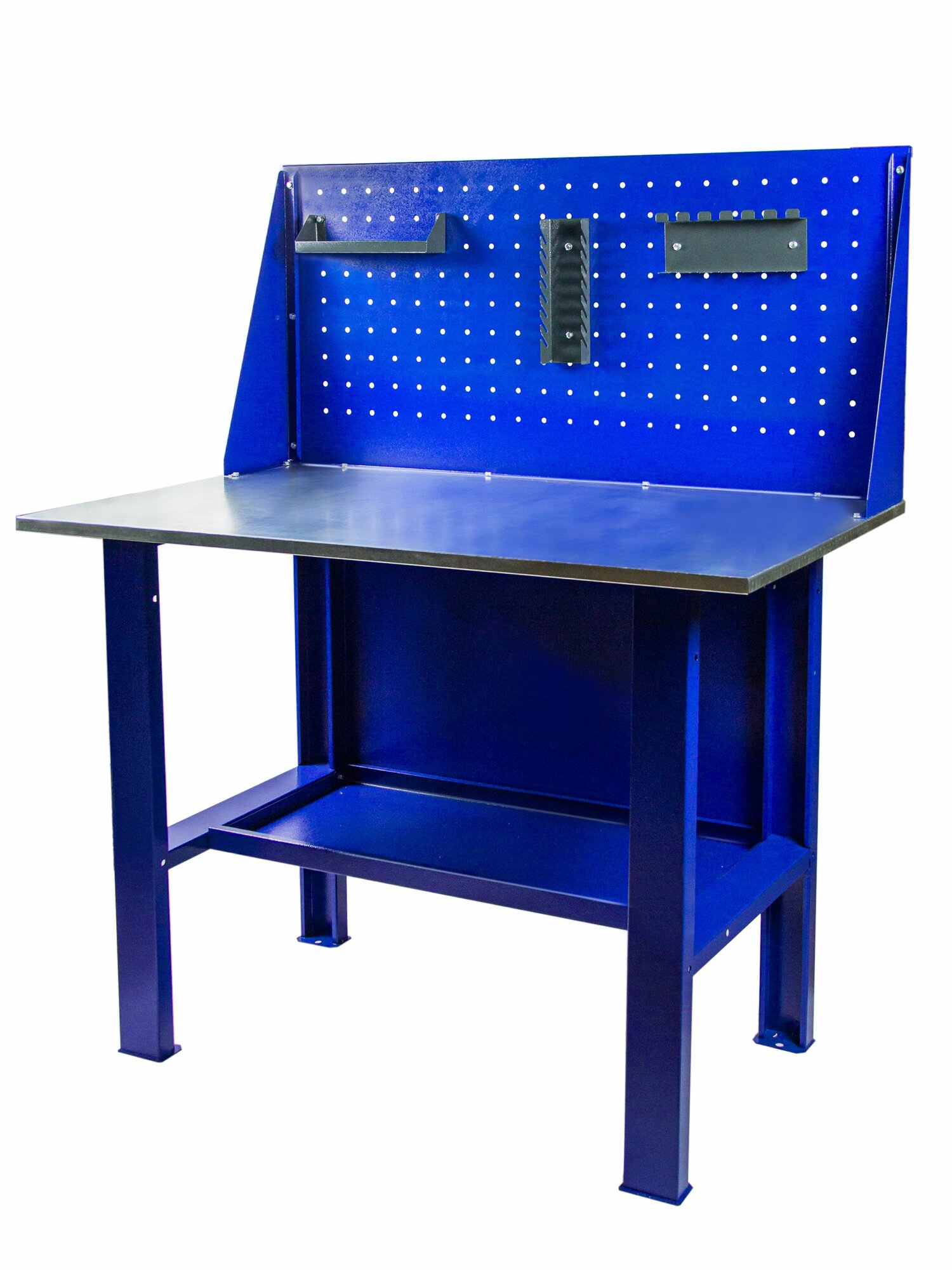 Верстак слесарный (столярный стол) металлический 118х70х87 см, нагрузка 120 кг, ОСБ+сталь