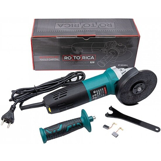 Электрическая УШМ Rotorica Angle Grinder 125 с регулировкой оборотов 2000-9000об/мин, 1400Вт RT.9212514