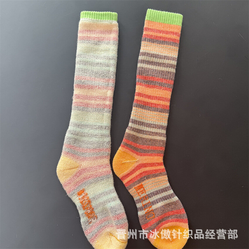 Носки для катания на лыжах из 100% мериносовой шерсти, утолщенные и теплые, женские длинные носки с махровой подкладкой для альпинизма и активного отдыха на природе.