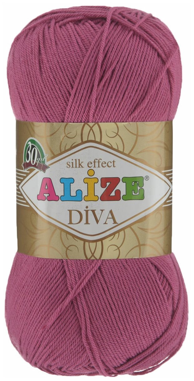 Пряжа для вязания Alize "Diva", цвет: фуксия (130), 350 м, 100 г, 3 шт