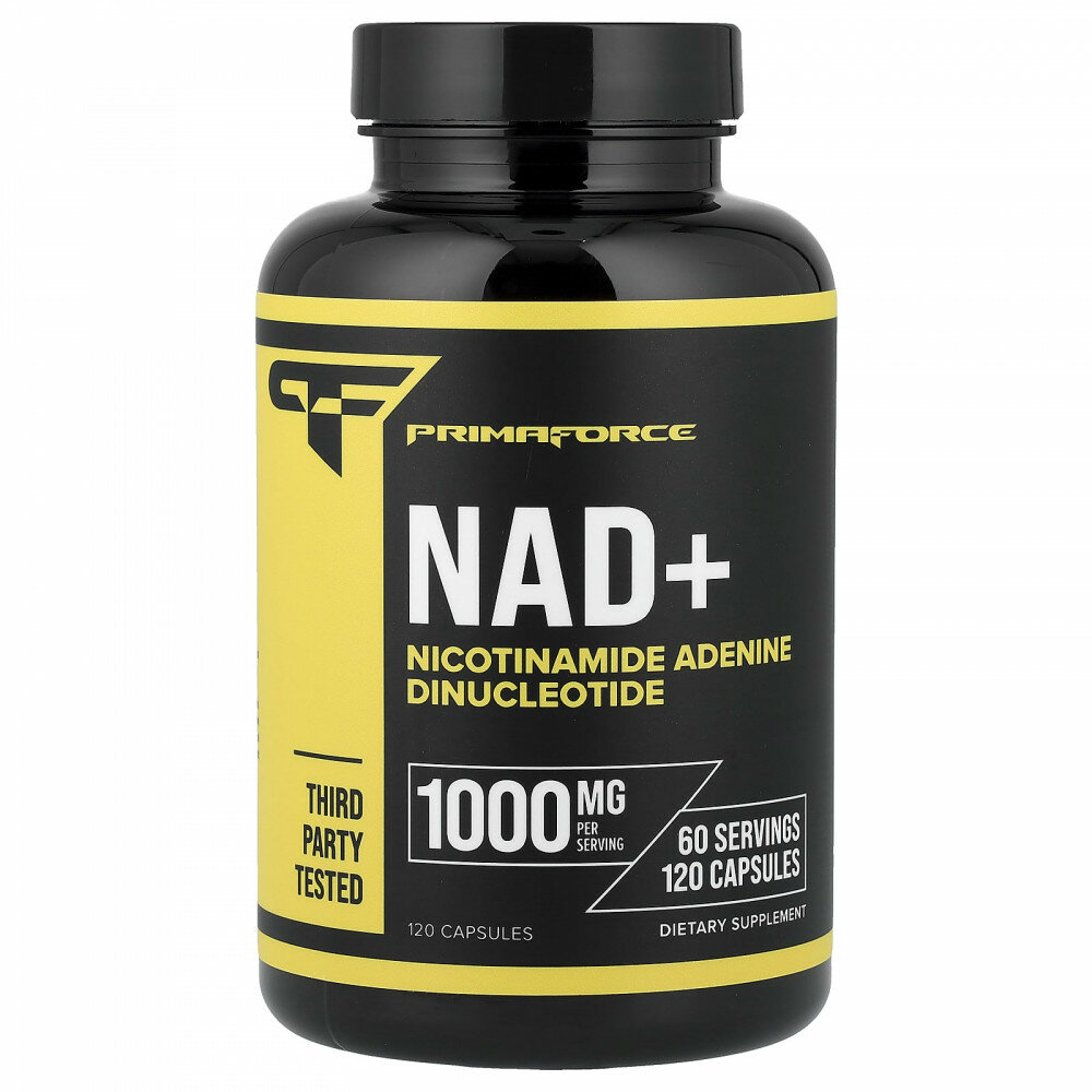Primaforce, NAD+, 120 капсул (500 мг в 1 капсуле)