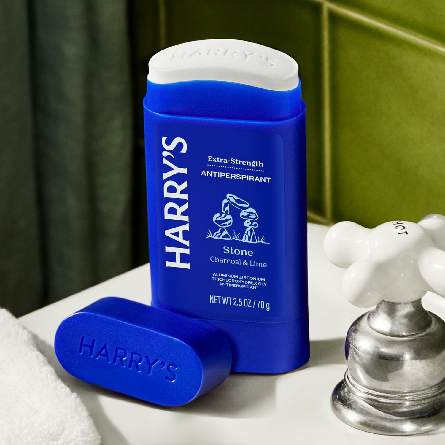 Harry's, Odor & Enhanced Sweat Control, Усиленный антиперспирант для мужчин, защита 72 часа, аромат Stone: древесный уголь и лайм, 70 г