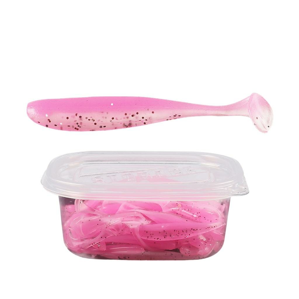 Мягкие приманки-черви (50 шт.), Розовый