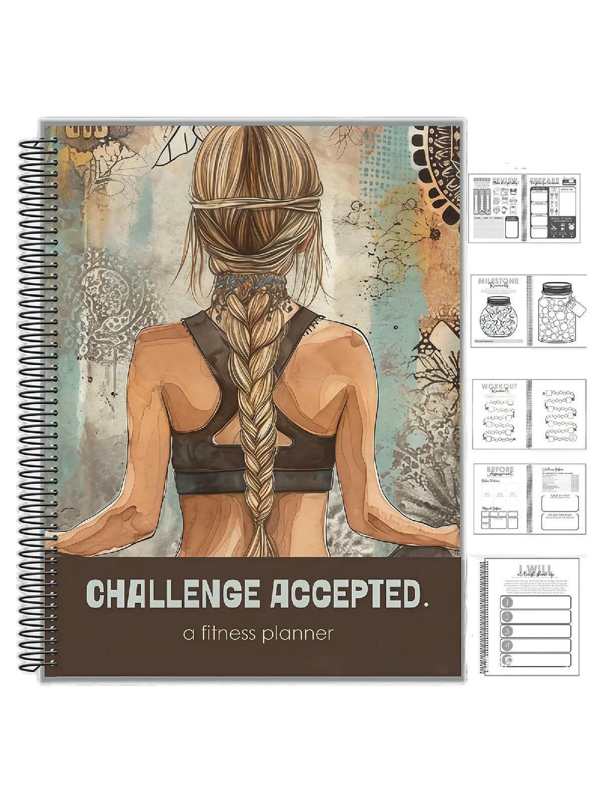 90-Дневный Фитнес-Журнал Блокнот Недатированные Еженедельные Расписания Органайзеры Бумажный Планировщик Для Целей Упражнений Плотная Белая Бумага