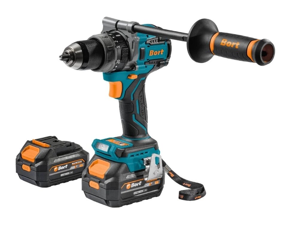 Дрель-шуруповерт Bort BAB-21Ix2Li-XDK, Аккумуляторная, 18В, 2 АКБ, Ударная