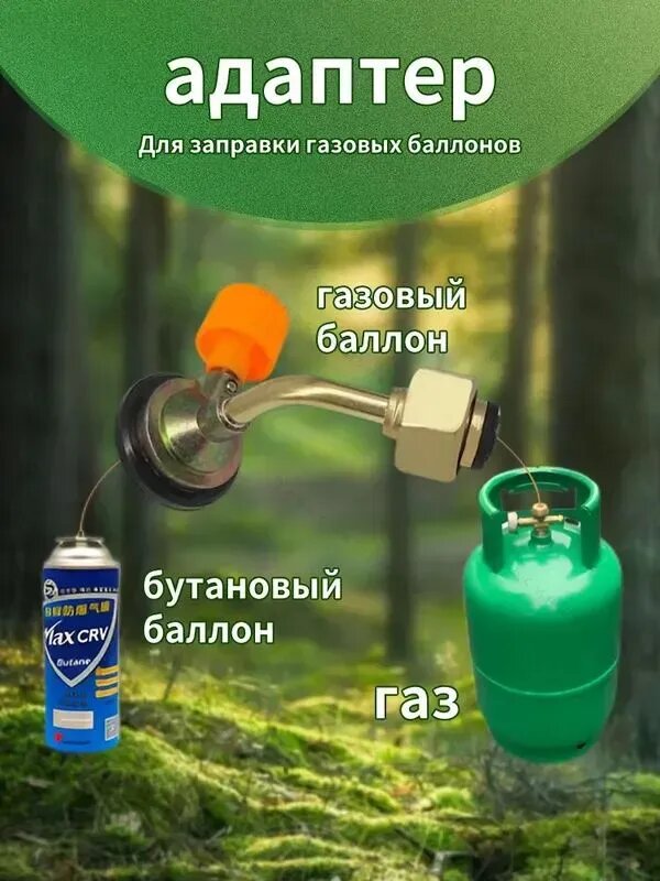 Переходник для заправки газовых баллончиков Max CRV, 1 шт, черный, Китай