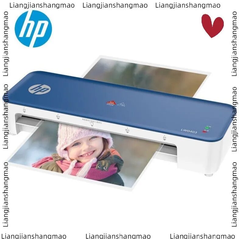 Ламинатор HP LWO403, формат А4, синий/белый, для горячего и холодного ламинирования фотографий