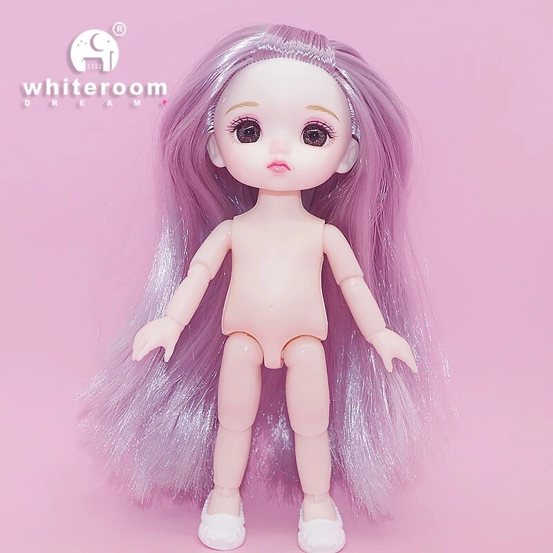 Шарнирная кукла whiteroom 16 см Сиреневый, DD Purple hair