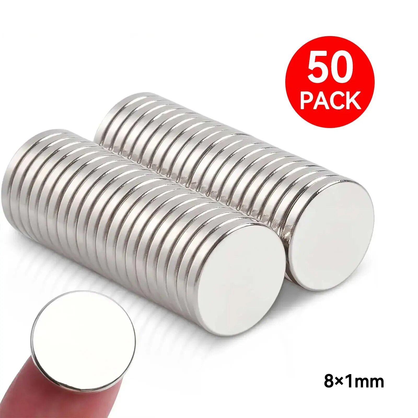 Мини круглые магниты 8x1 мм 50/100/200 шт