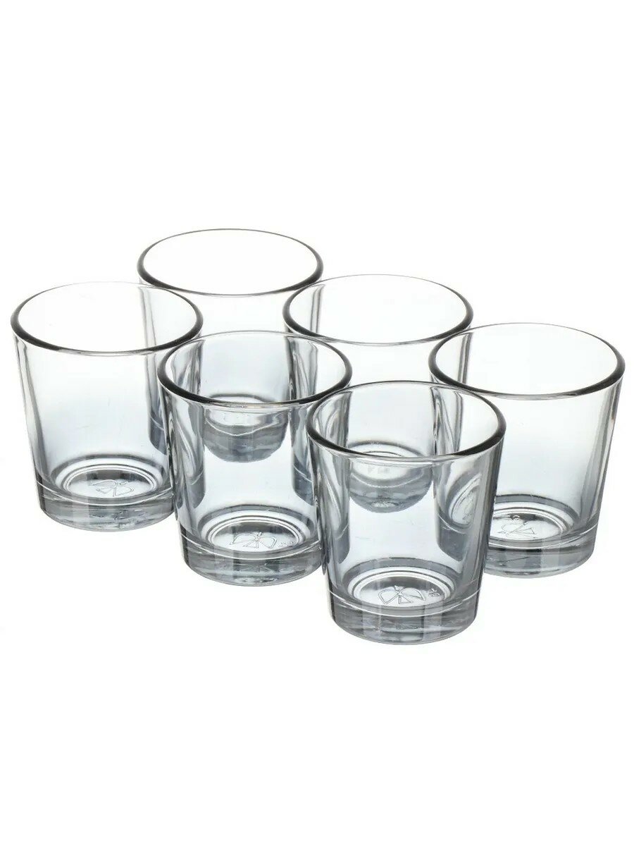 Набор стеклянных рюмок Glasstar Черное море Омбре 1, 50 мл, 6 штук, стопки для водки и крепких напитков, RNBSO50