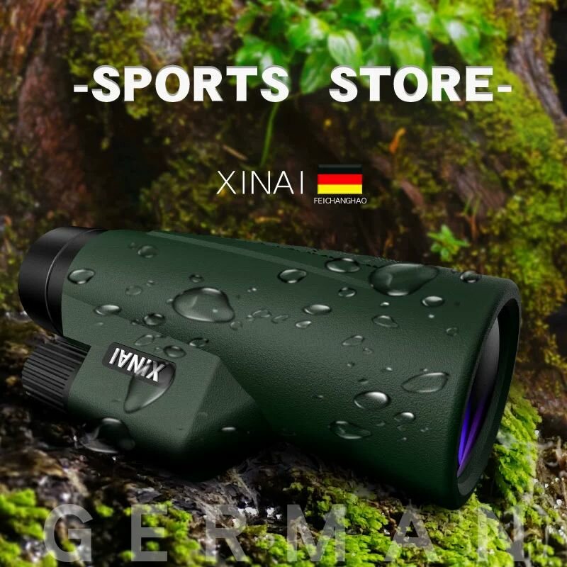 Немецкий Бинокль, Портативный и мобильный, 7-слойная пленка, 20-кратная водонепроницаемость, зеленый цвет