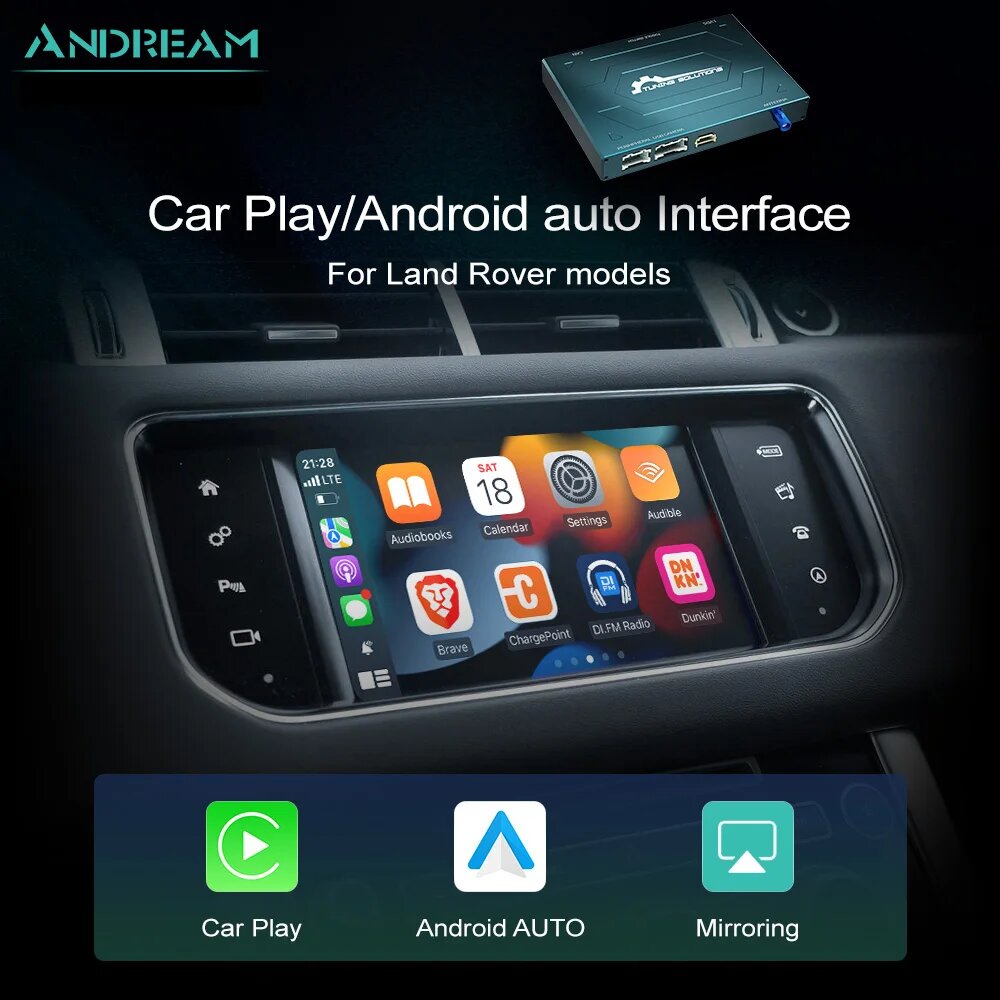 Беспроводной Carplay Andream для Land Range Rover Sport Evoque Vogue Discovery 4, Jaguar XE XF, Android, зеркальная навигационная коробка