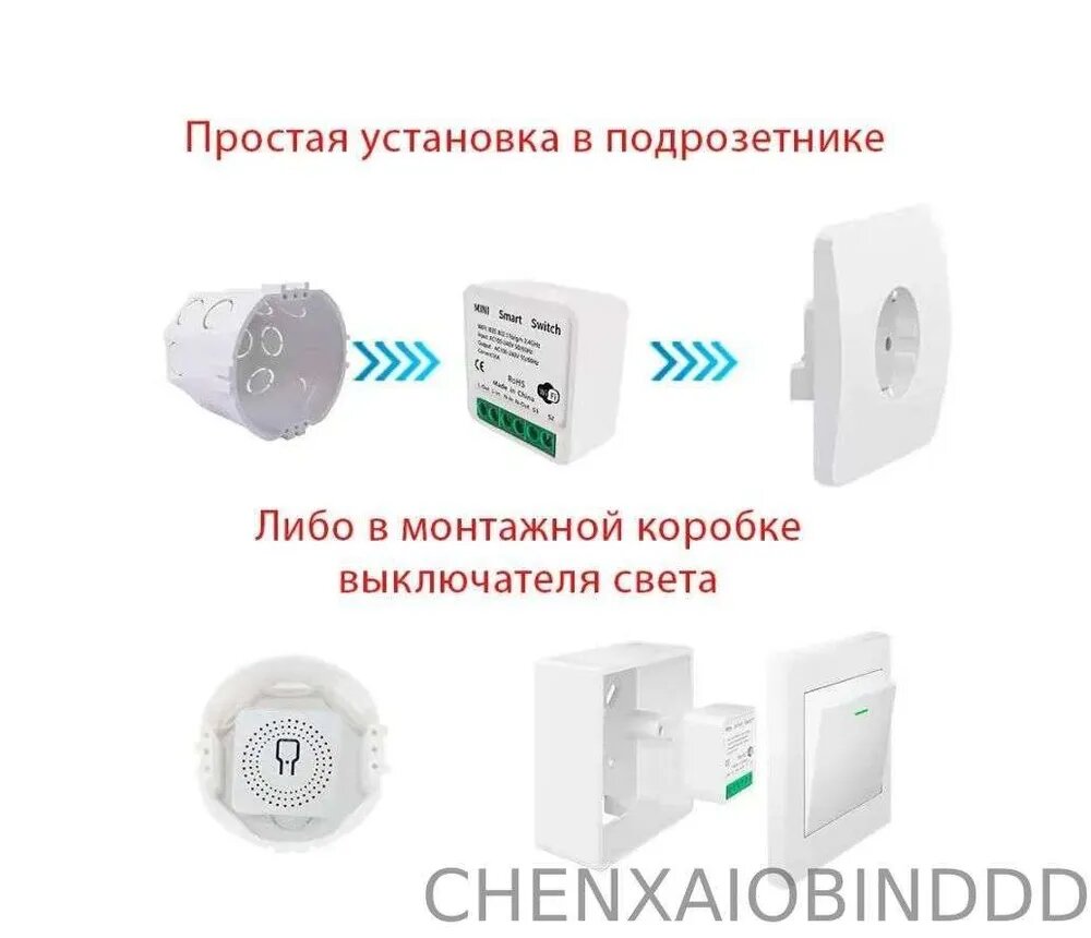 Умное реле WiFi выключатель 16А для умного дома с поддержкой Алисы и ваттметром — фото 1