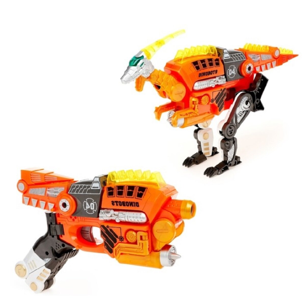 Робот Бластер "ДиноБот" Велоклараптор, питание от батареек, оранжевый