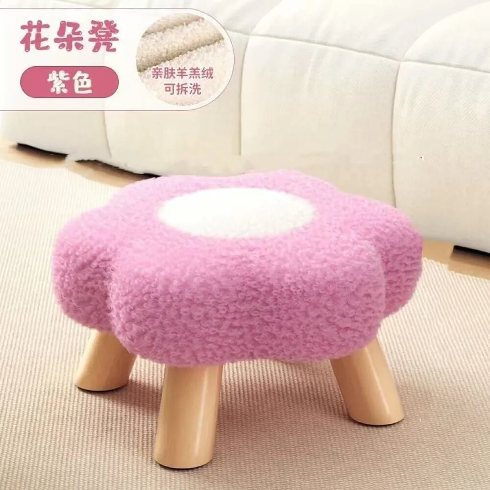 Пуф детский цветочек розовый, Акрил, 25х25х20 см, для детской комнаты