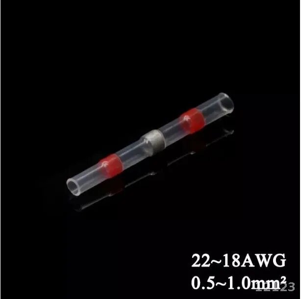 Термоусадка с припоем для проводов 100 шт, 22-18AWG, 0.5-1.0 мм²