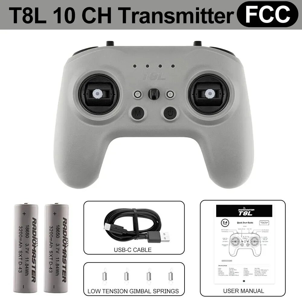 Аппаратура RadioMaster T8L, 2.4G, 10CH, встроенный ELRS, джойстики X5 Hall, 10-100mW