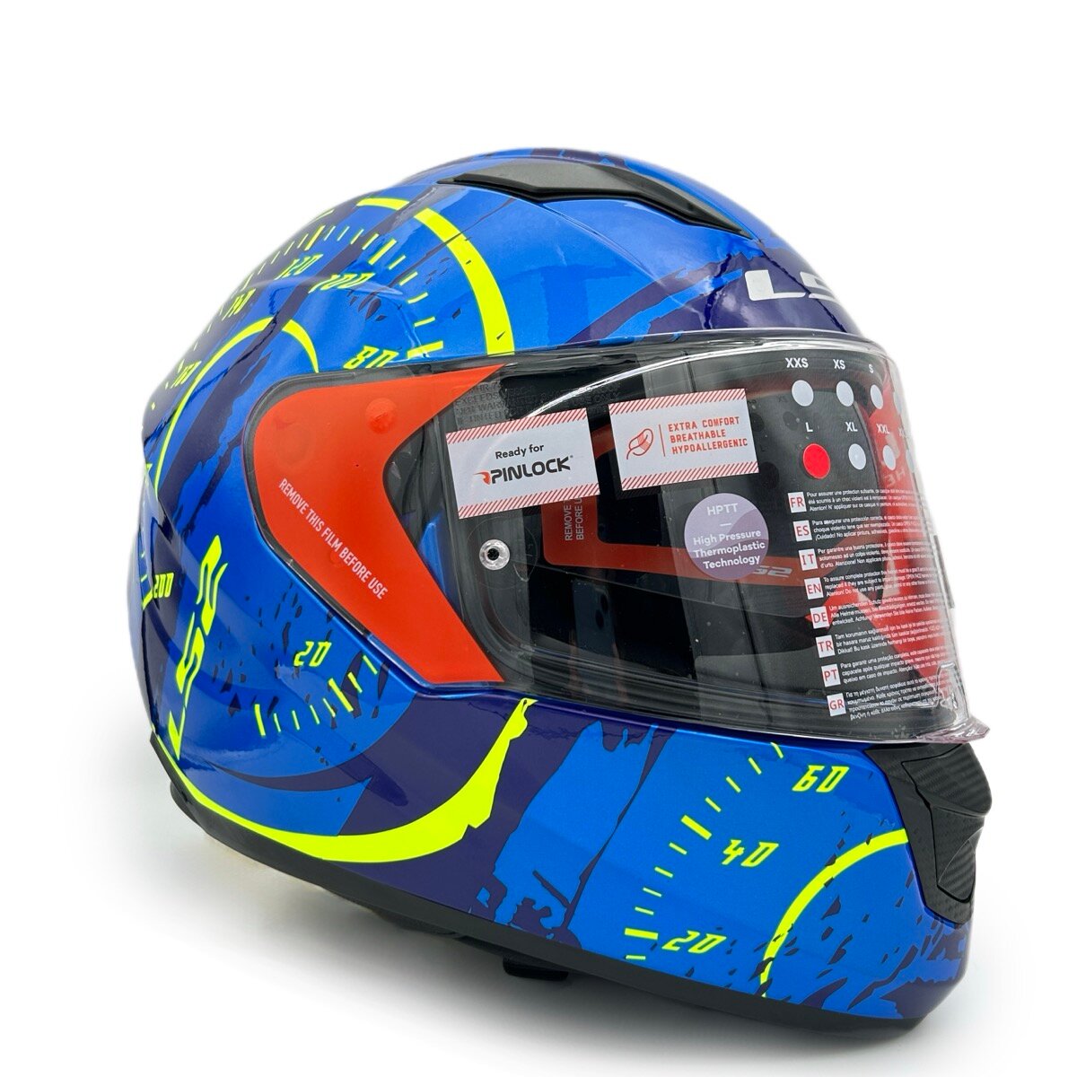 Мотошлем LS2 FF320 STREAM EVO TACHO blue-yellow. L. Синий-желтый