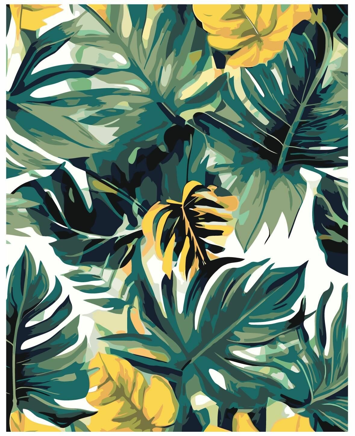 Картина по номерам, 40 x 50, LIO-053, тропические листья