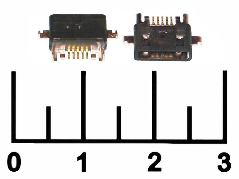 Разъем питания micro USB 7pin гнездо Xiaomi Mi 3 (квадратный) (РЗ-9325)